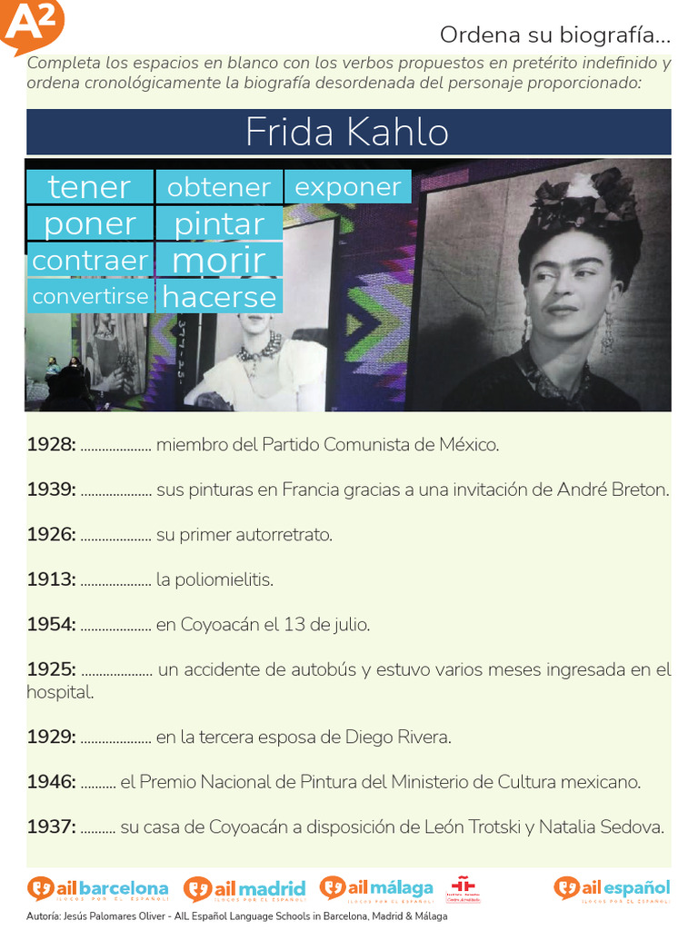 spanish dele b1 exercice use past simple in biography | PDF | México
