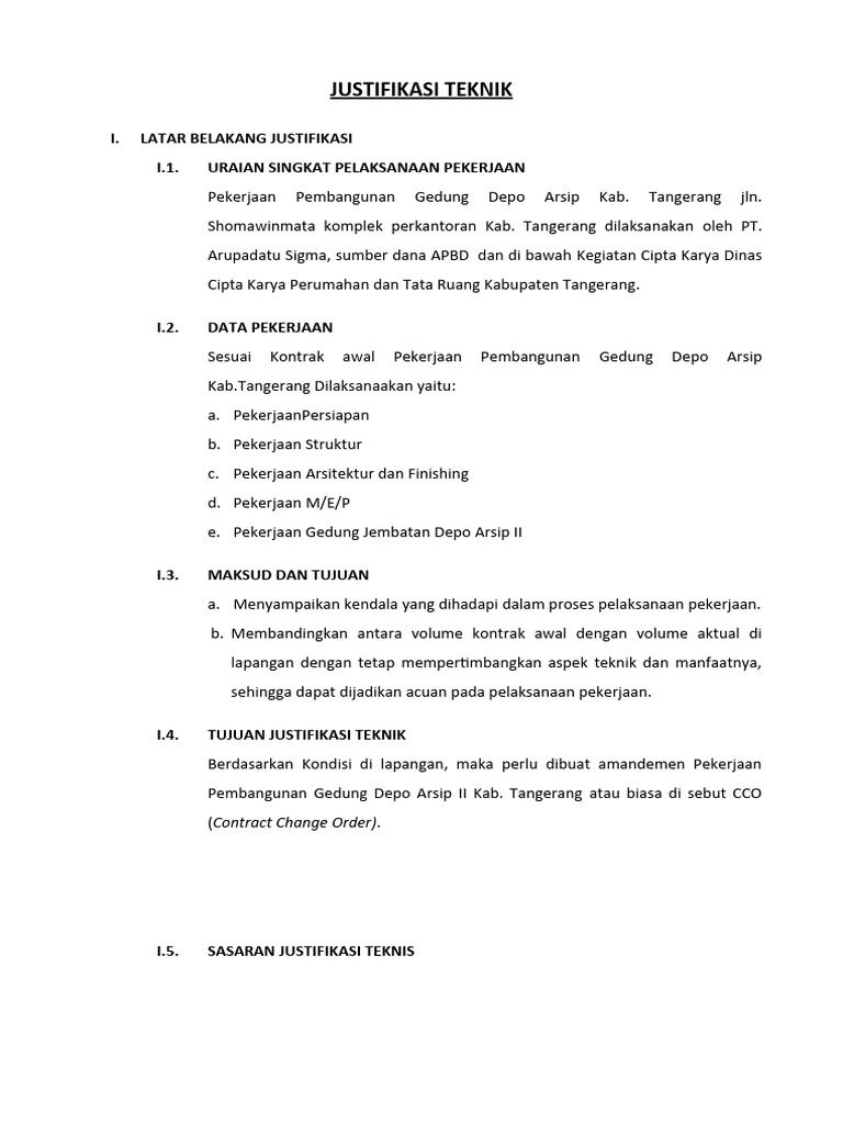 Dokumen - Tips - Justifikasi Teknis Cco | PDF