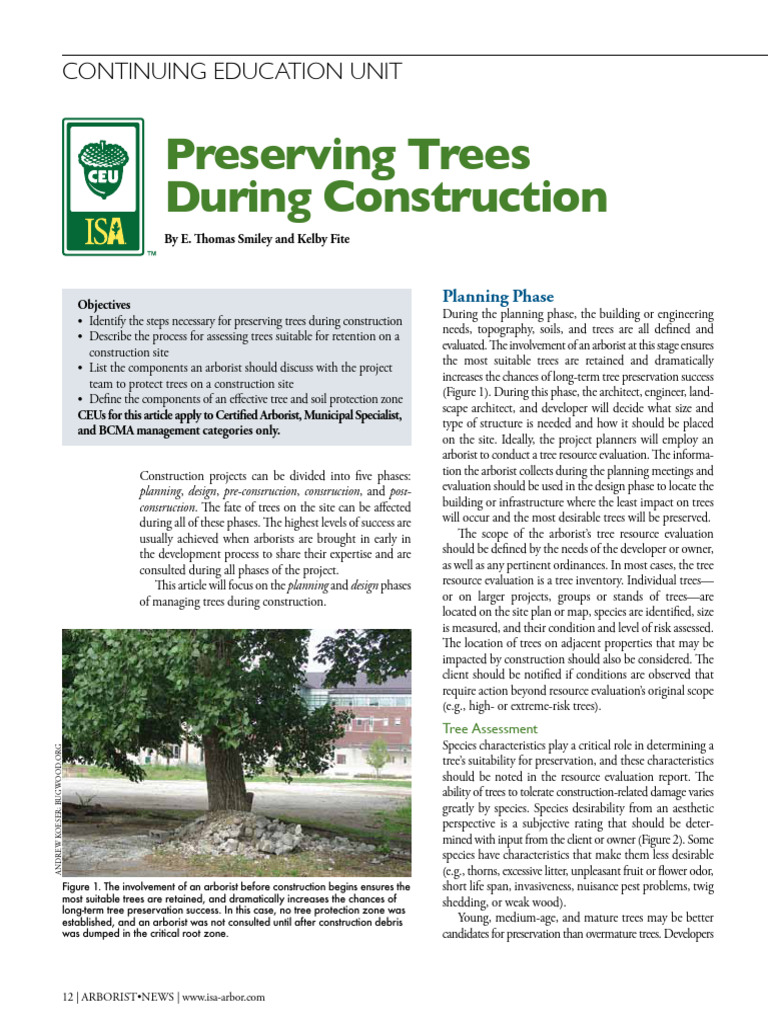 Preserving Trees During Construction | PDF | Trees | Risk