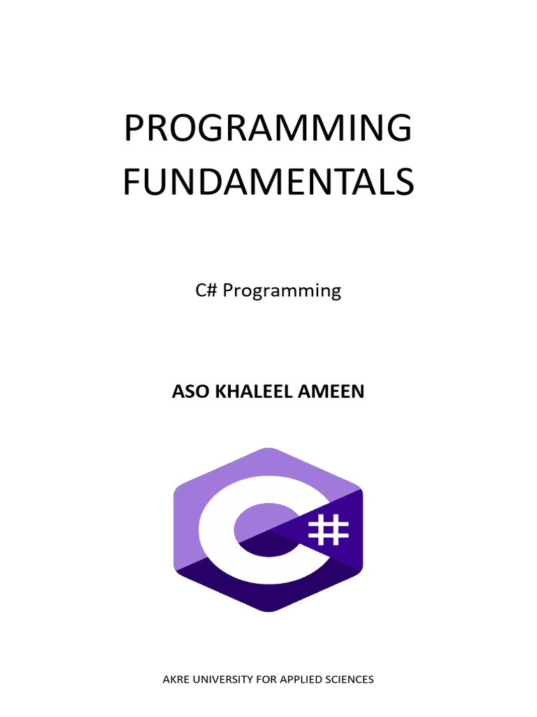 C Sharap Lectures Aso Khaleel Ameen | PDF | C Sharp (Programming Language) | Data Type