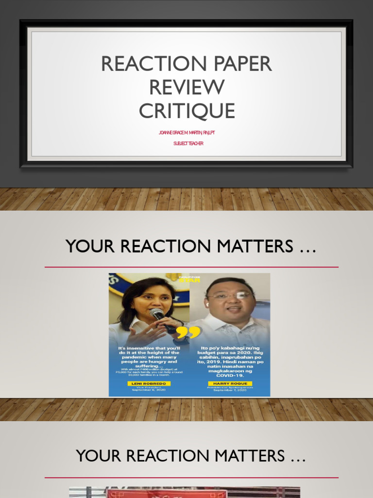 Writing The Reaction Paper | PDF