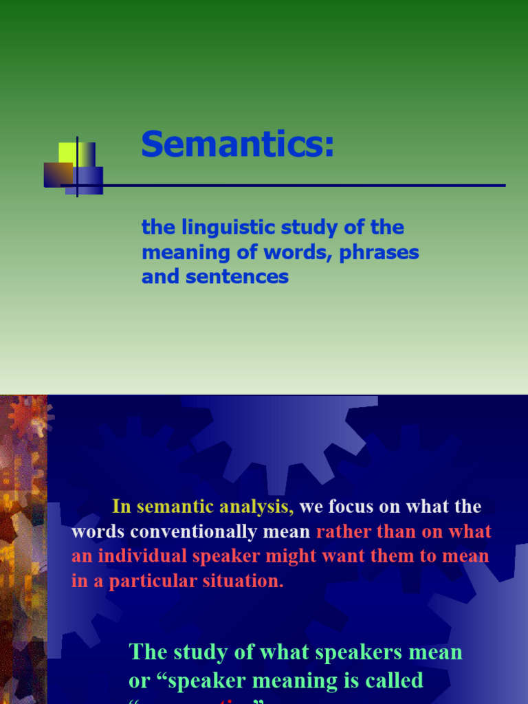 Semantics Lect. 12 | PDF | Semantics | Word