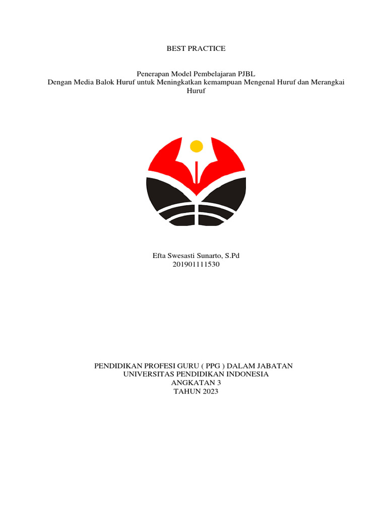 Penerapan PJBL dengan Balok Huruf PAUD | PDF