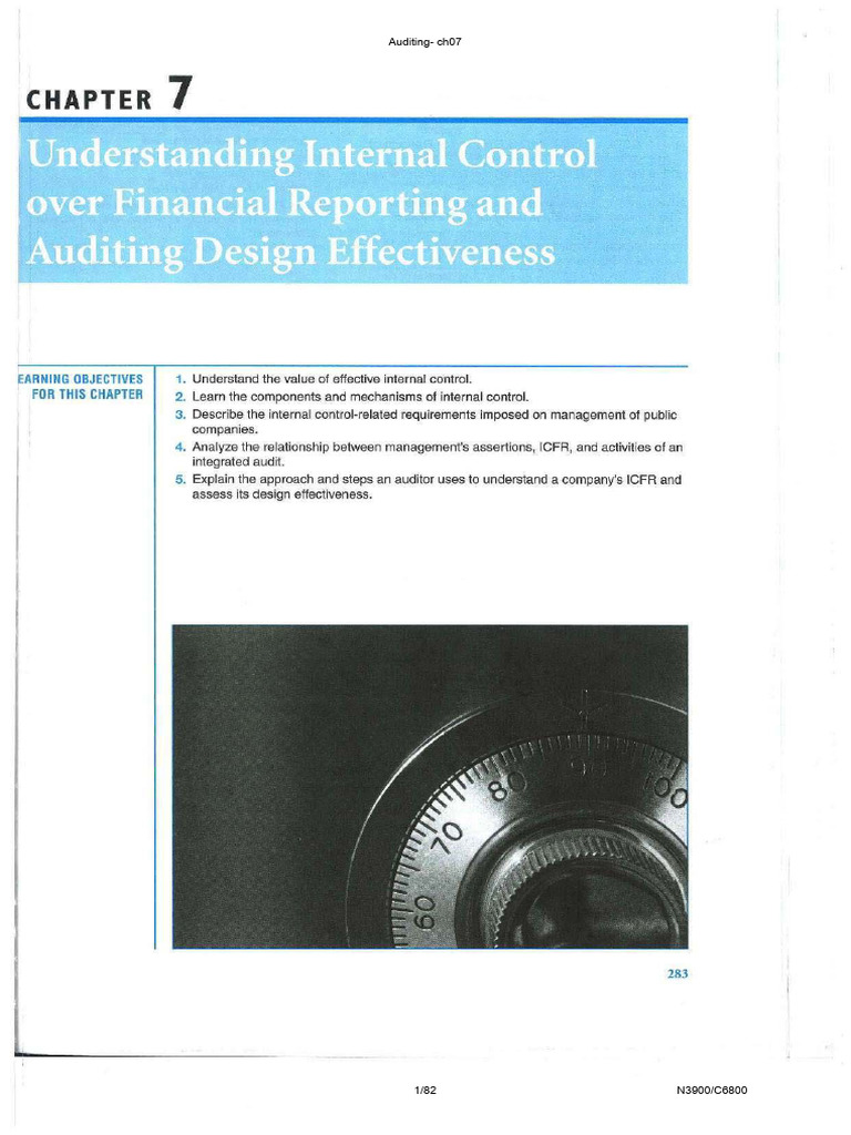 Textbook - Understanding Internal Control Over Financial Reporting and Auditing Design ...