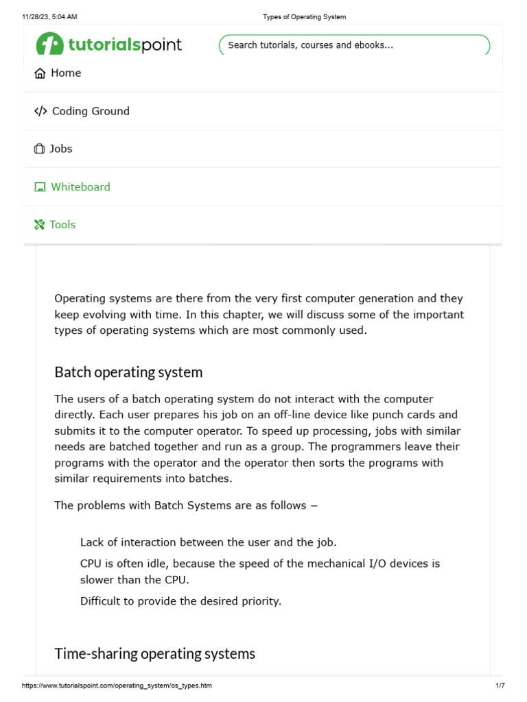 Types of Operating System | Download Free PDF | Operating System | Computer Network