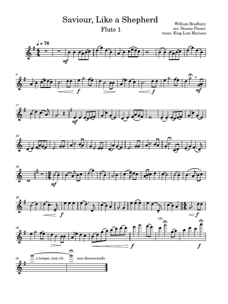 Saviour Like A Shepherd Flute 1 | PDF