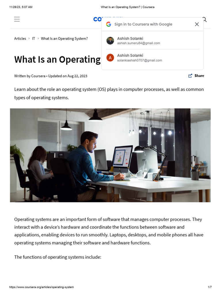 Operating Systems Explained: Key Functions & Types | PDF | Operating System | Process (Computing)