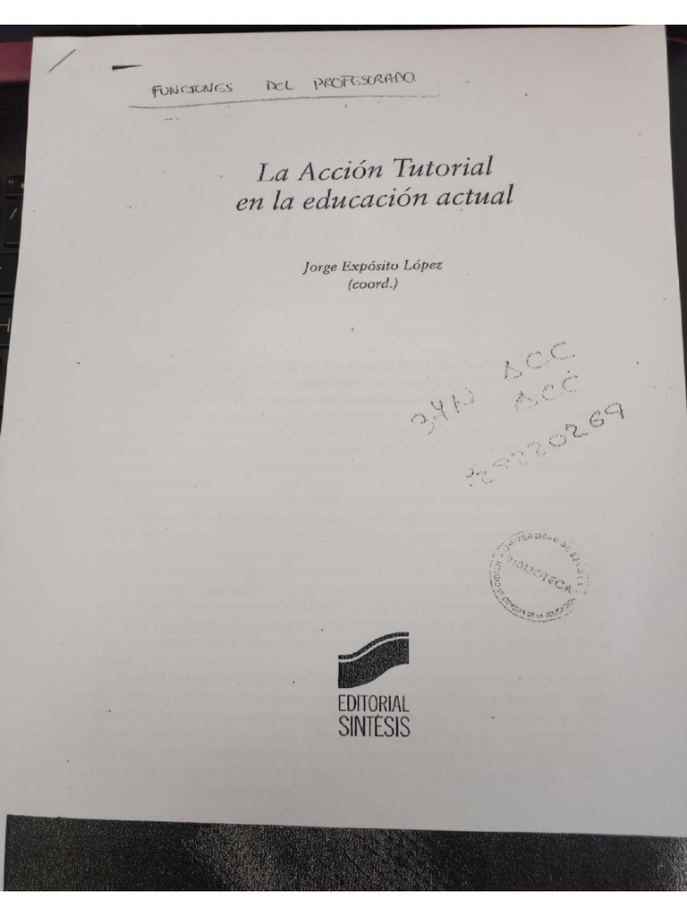LA ACCIÓN TUTORIAL EN LA EDUCACIÓN ACTUAL | PDF