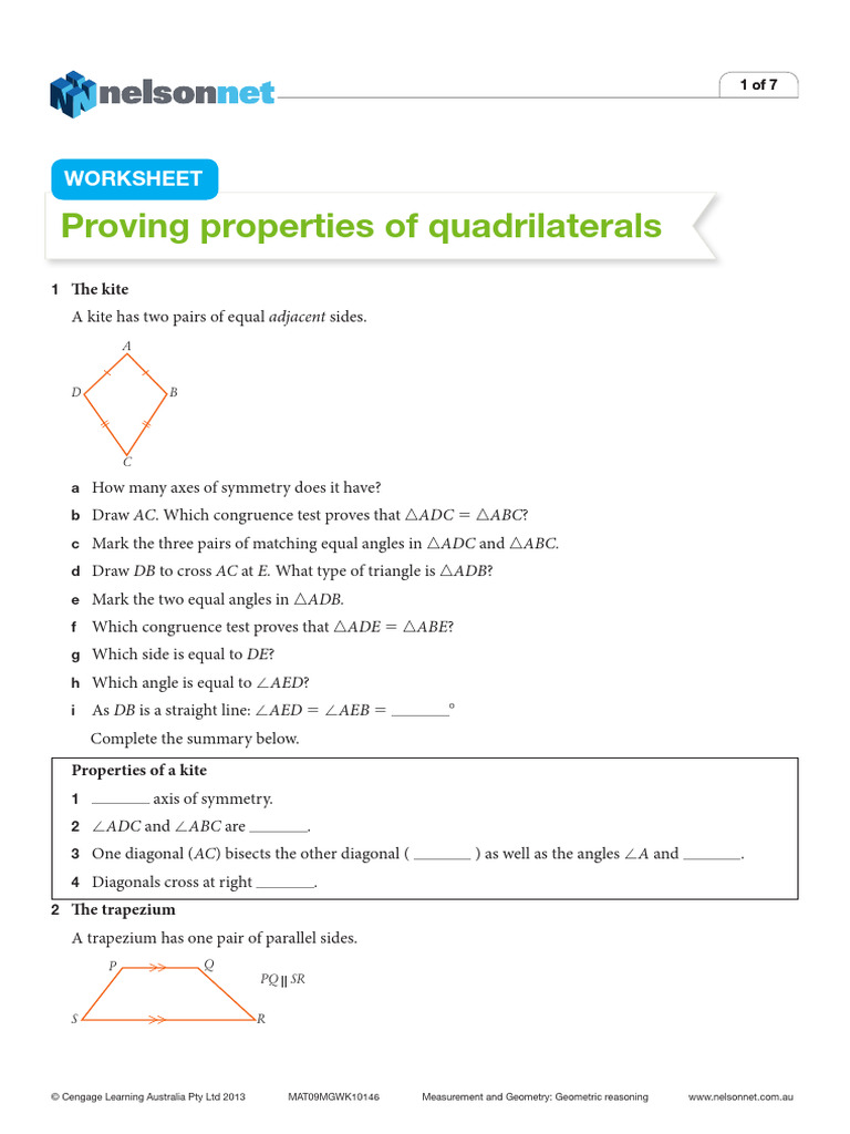 Proving Properties of Quadrilaterals | PDF | Rectangle | Geometric Shapes