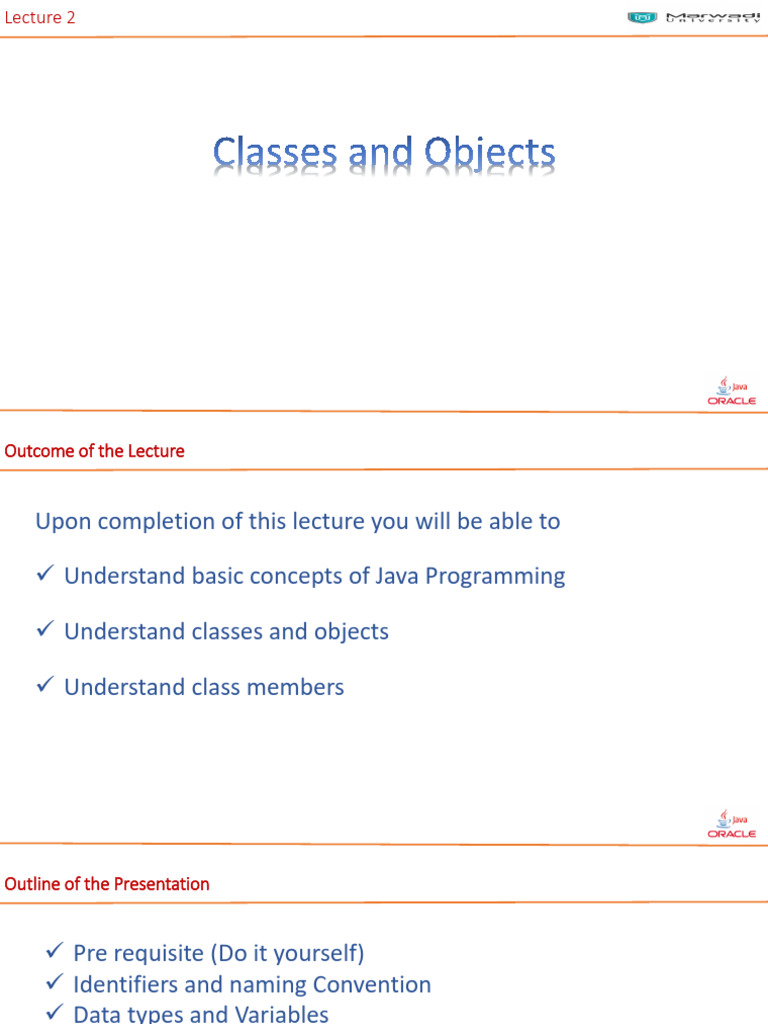 Lecture 2 Classes And Objects Pdf Data Type Integer Computer 1094