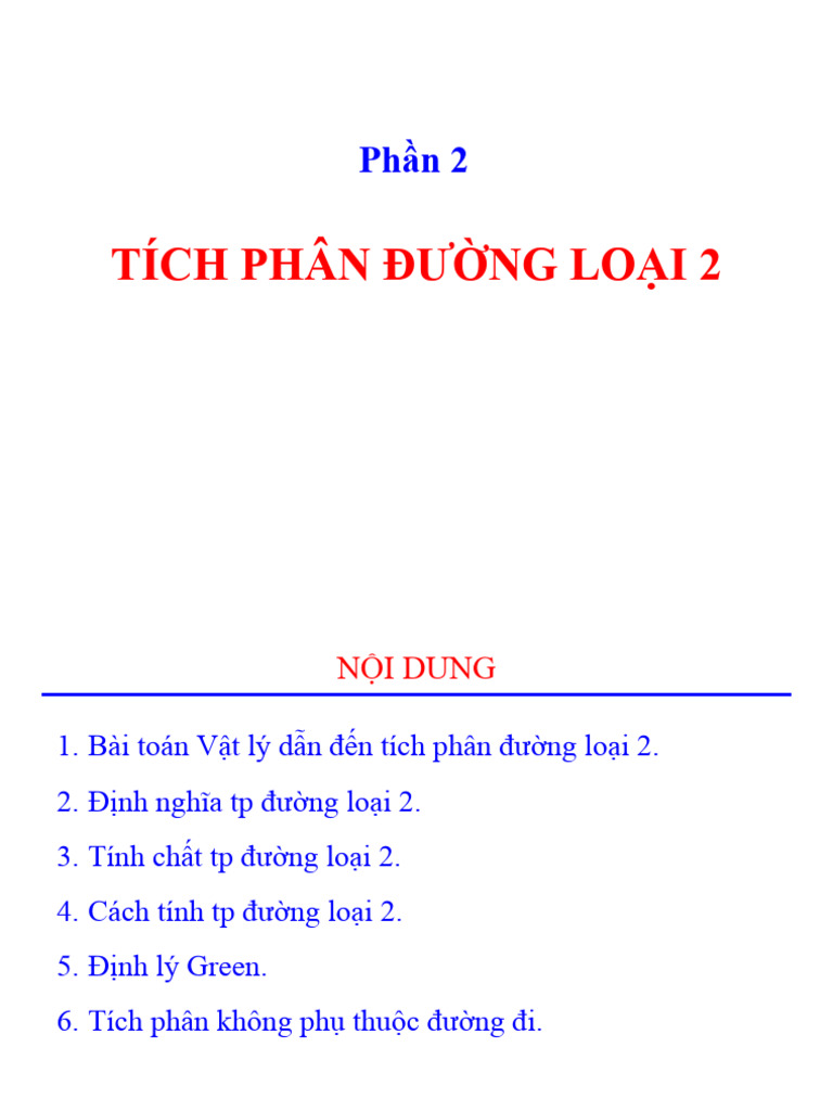 Tích Phân Đư NG Lo I 2 | PDF