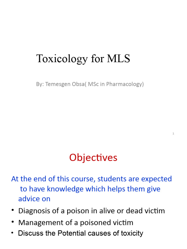 Toxicology For Lab PPT Word | PDF | Toxicology | Bioavailability