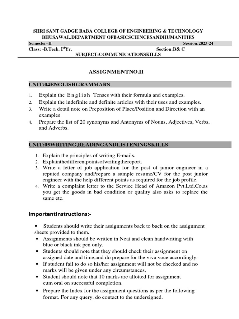 Communication Skills Sec-C CA-II 2023-24x | PDF | Languages | Foreign Language Studies