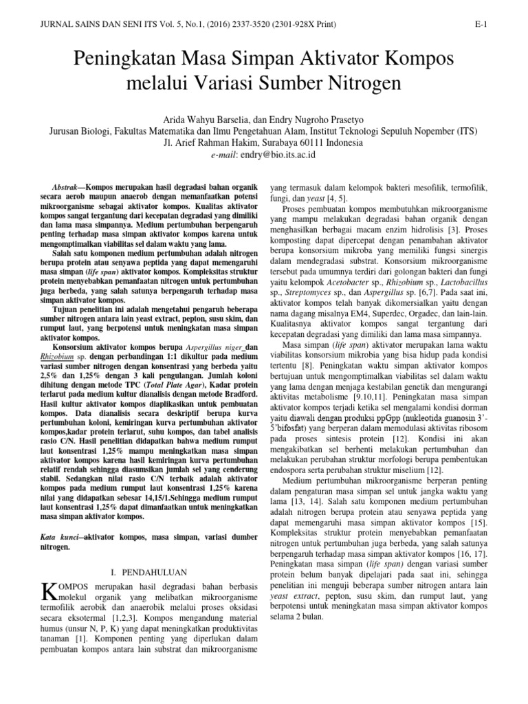 Peningkatan Masa Simpan Aktivator Kompos | PDF