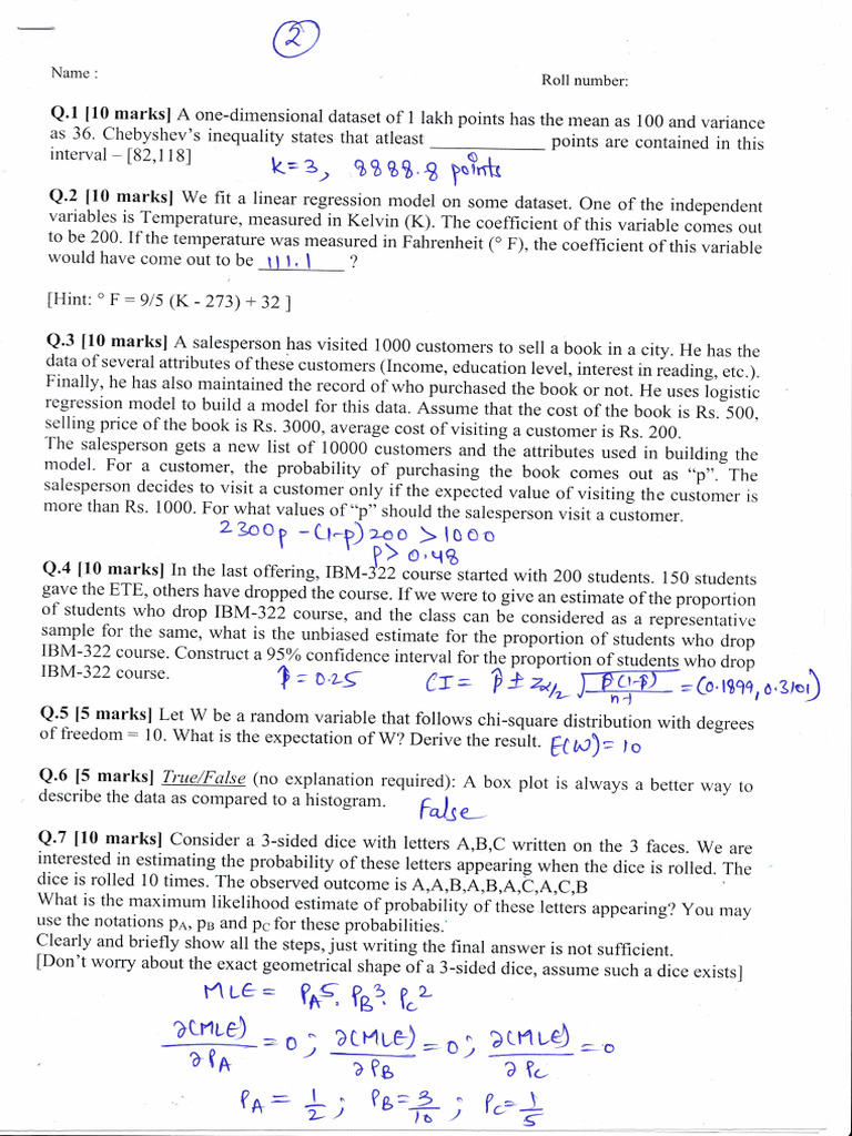 Set 2 IBM-322 | PDF | Estimator | Errors And Residuals