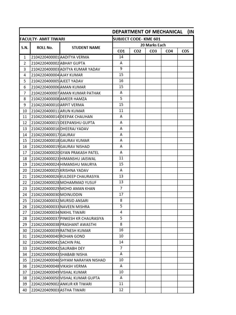 2nd & 3rd & 4th Year Student List | PDF