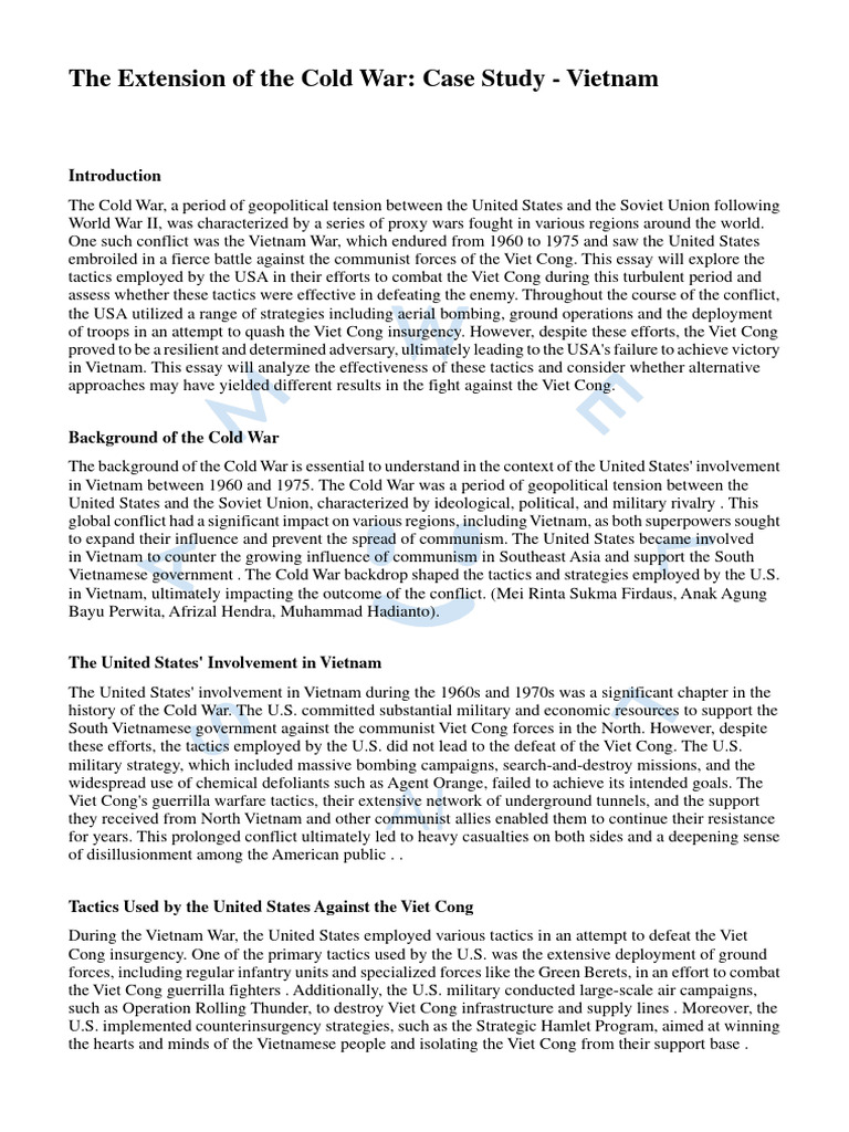 The Extension of The Cold War - Case Study - Vietnam | PDF | Vietnam ...