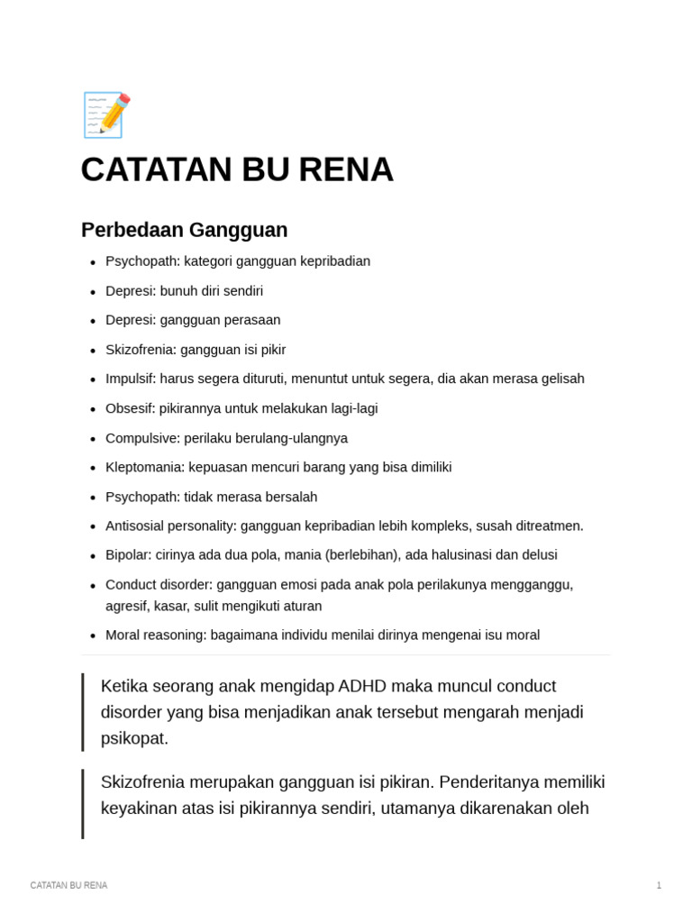 Catatan Bu Rena | PDF