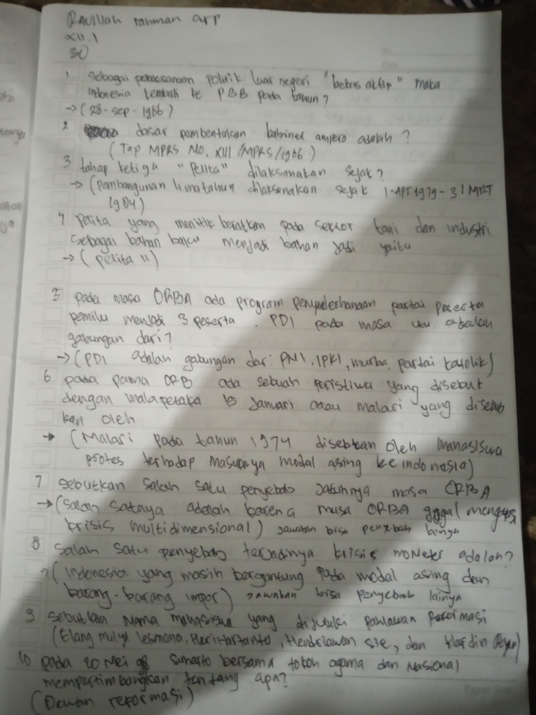 AA Sejarah ORBA | PDF