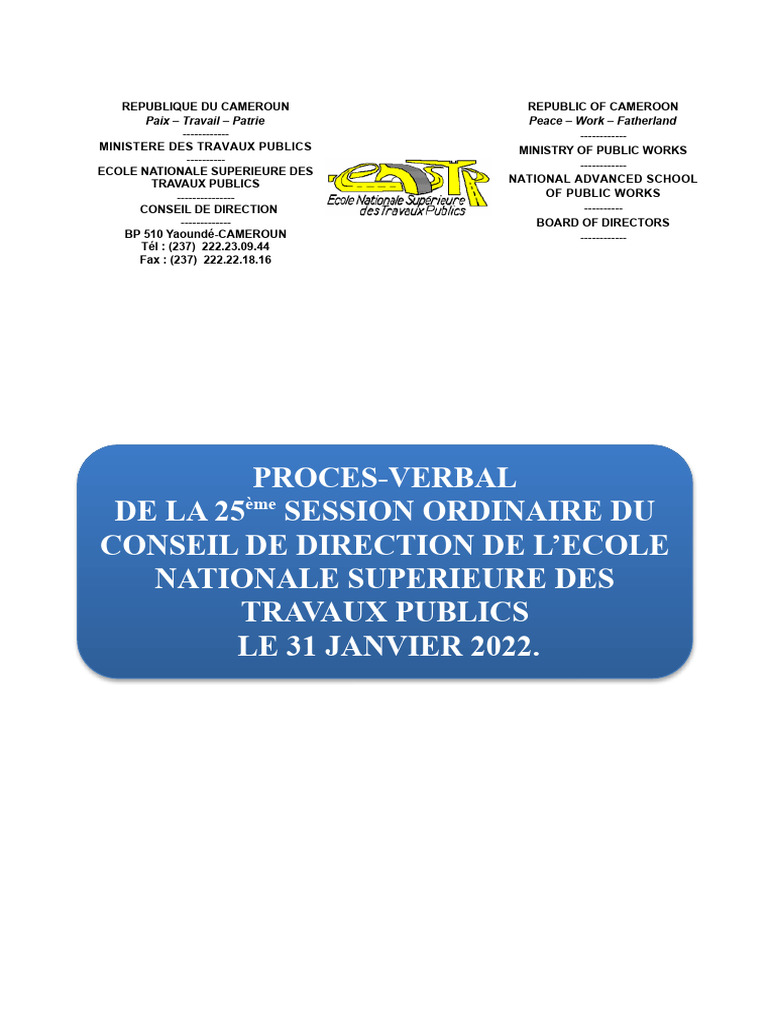 25ème Session du Conseil de l'ENSTP | PDF | Chine | Politique mondiale