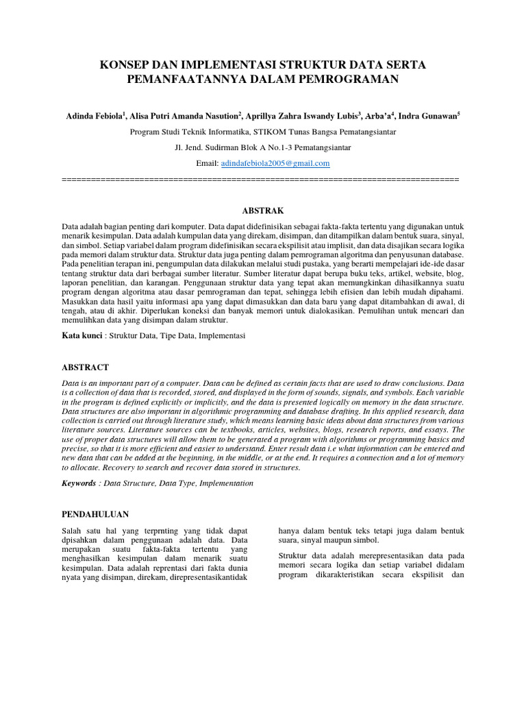 Struktur Data - Kelompok 1 | PDF