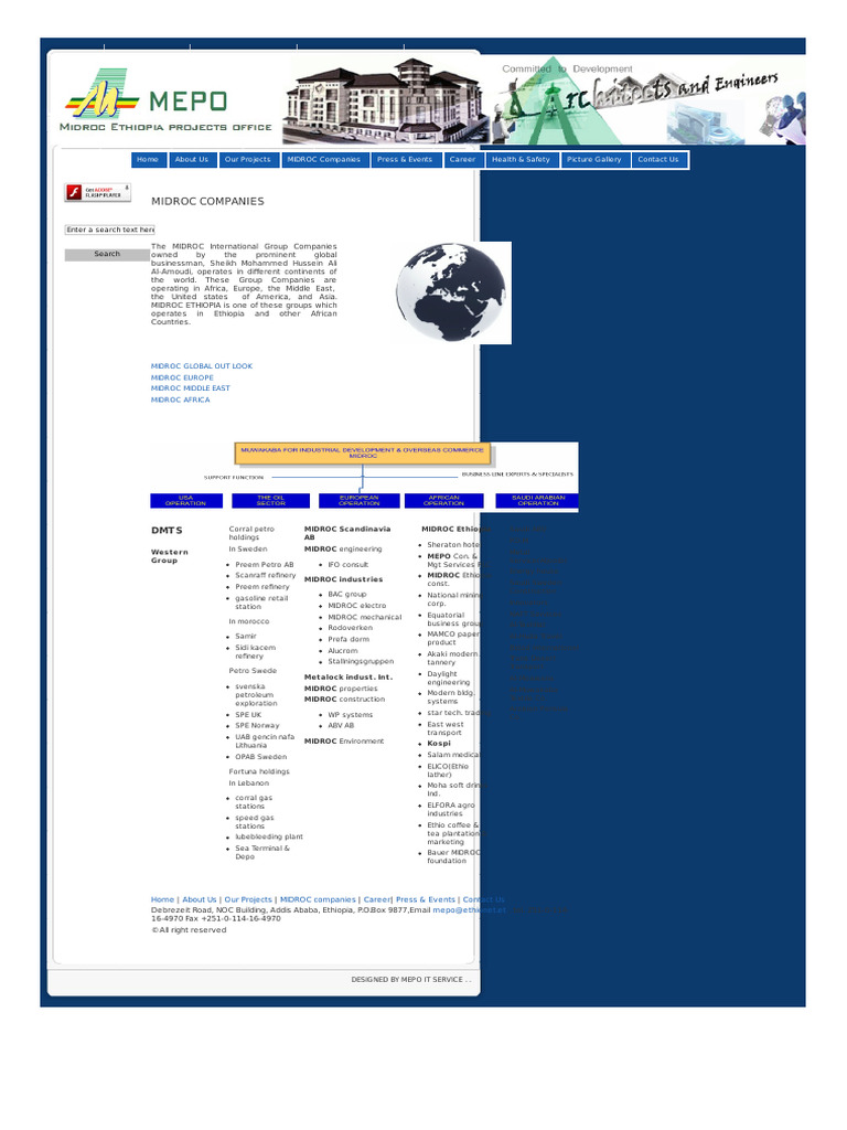 MIDROC Group Company Overview | PDF | Fossil Fuels | Ethiopia