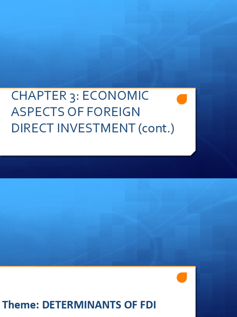 Intl Investment CHAPTER 3 - FDI Determinants | PDF | Foreign Direct ...