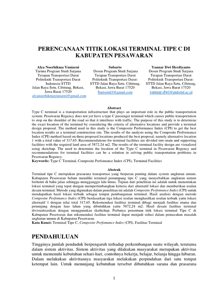 Perencanaan Terminal Tipe C di Pesawaran | PDF