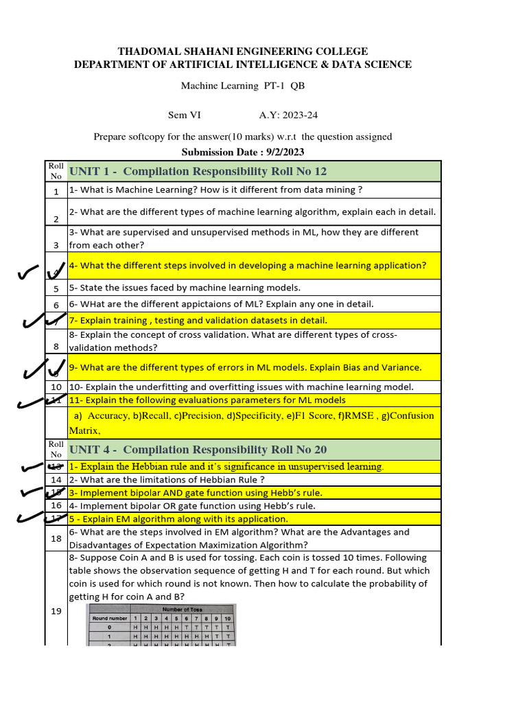 Final QB ML PT1 | PDF | Machine Learning | Statistical Theory Final QB ML PT1 | PDF | Machine Learning | Statistical Theory
