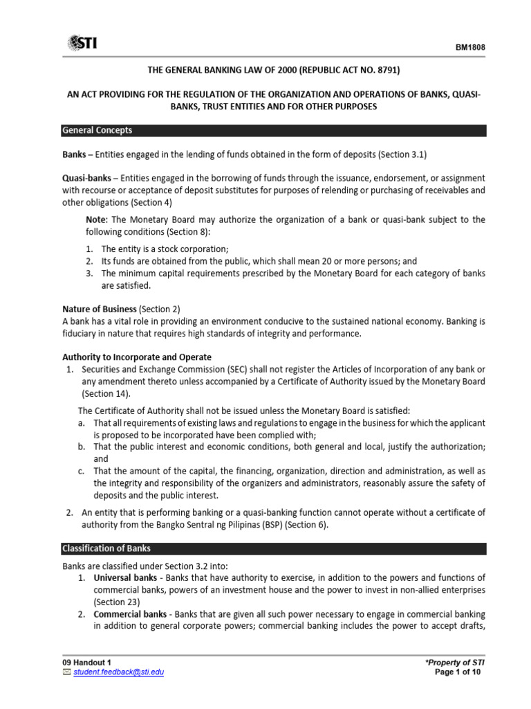 09 Handout 1 | PDF | Loans | Banks
