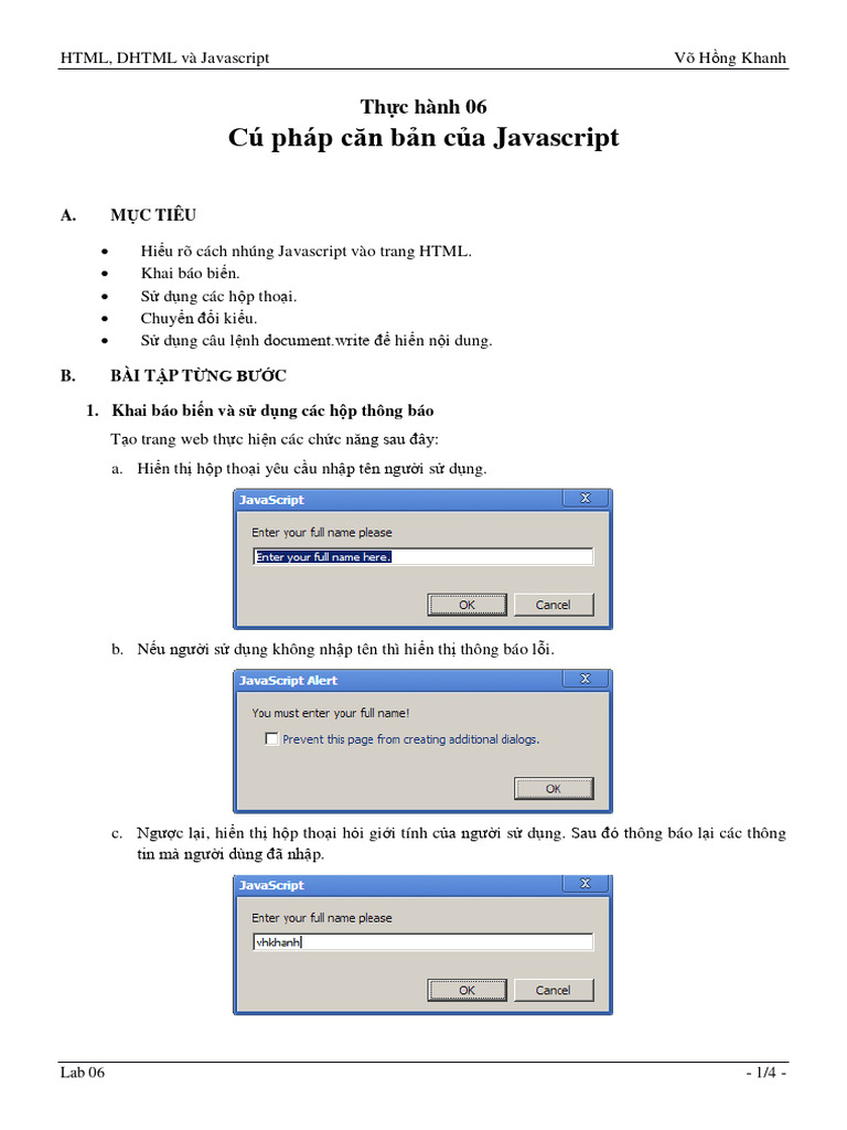 Bai Tap 6J Javascript | PDF