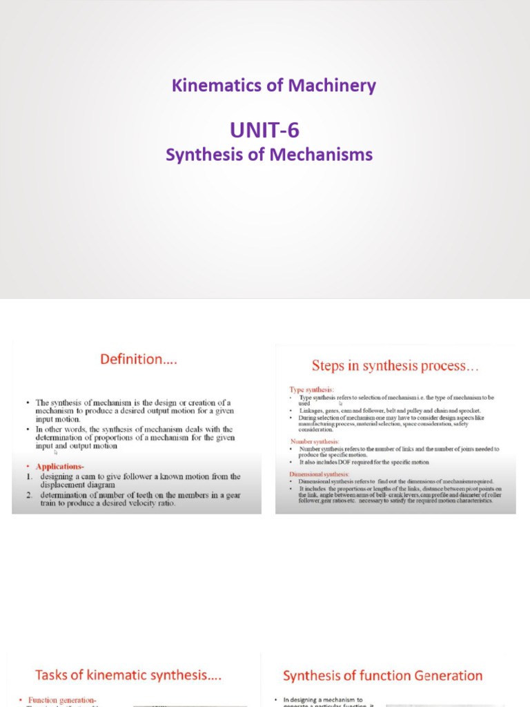 Mechanism Synthesis and Function Generation | PDF