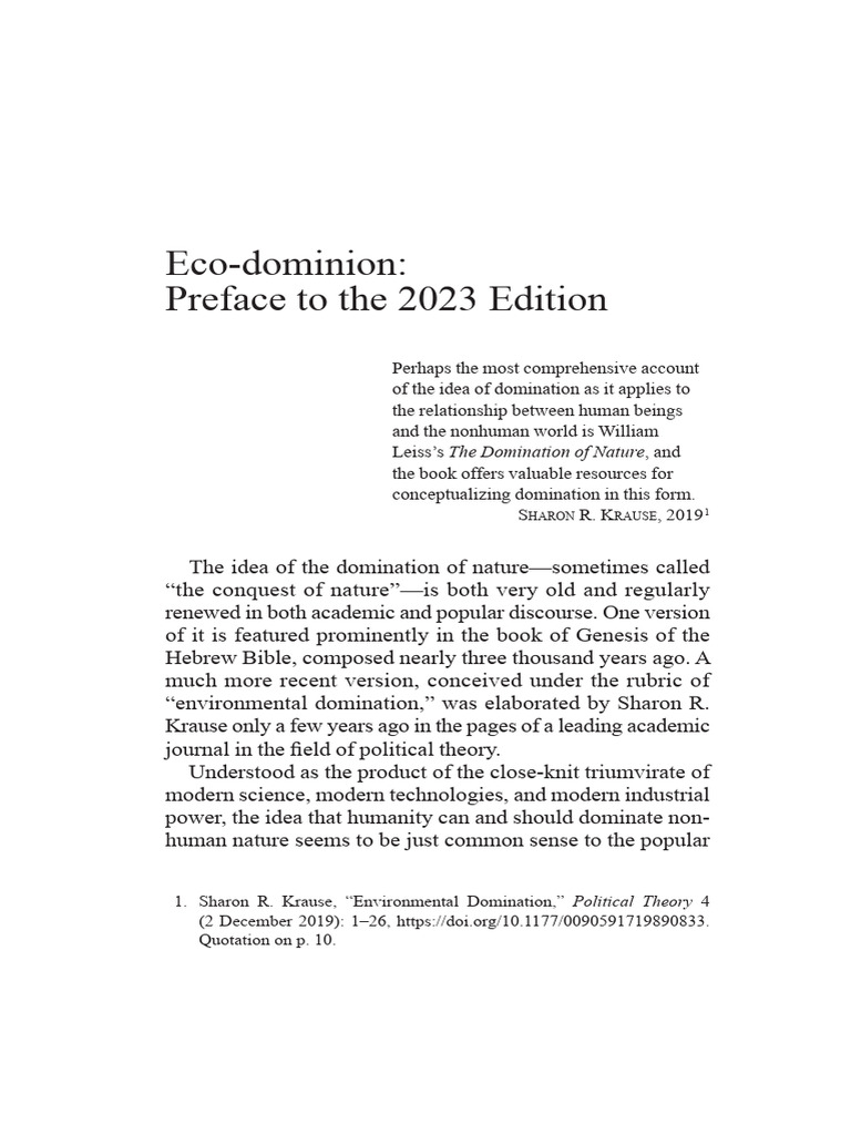 Domination of Nature | PDF | Nature | Resource