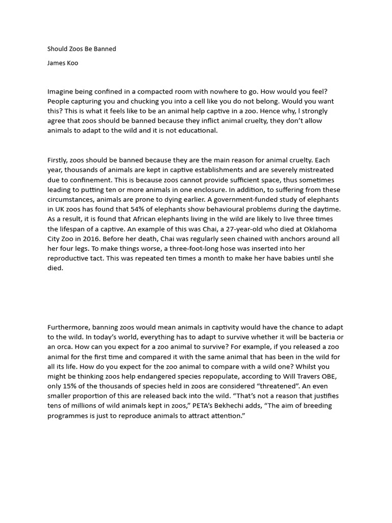 Should Zoos Be Banned | PDF | Zoo | Zoology