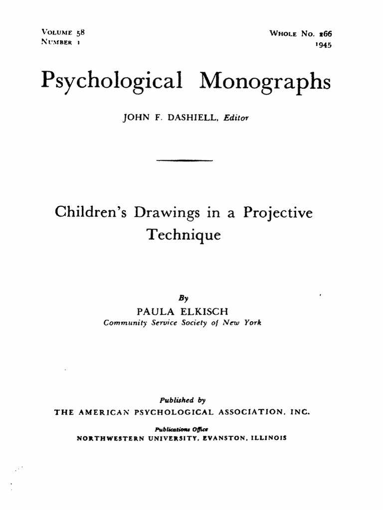 Elkisch1945, Childrens Drawings in A Projective Technique | PDF ...