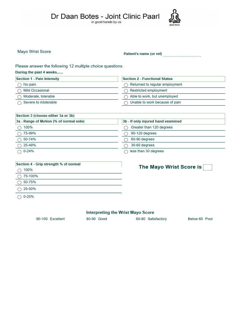 Mayo-Wrist-Score | PDF