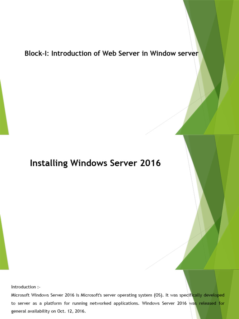 BLock-1 Introdiction of Webserver in Windows Server | Download Free PDF | World Wide Web ...