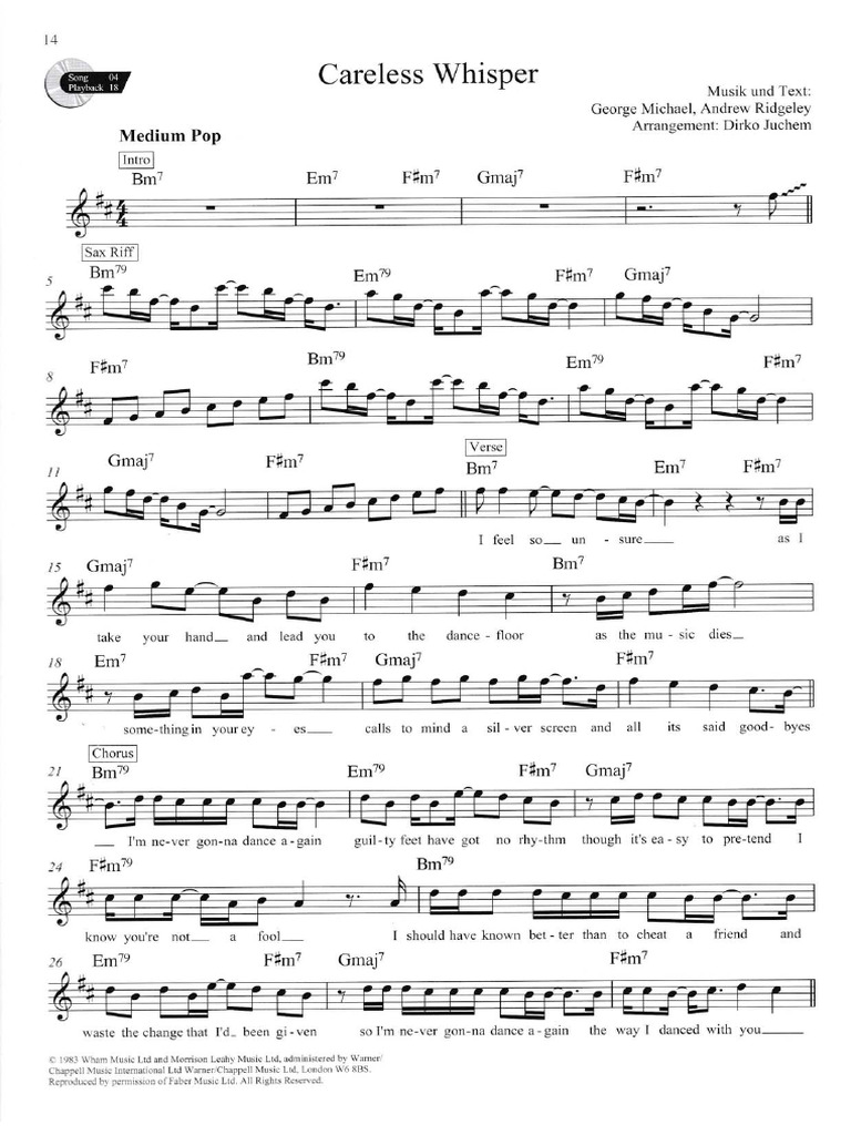 Careless Whisper Saxo Alto | PDF