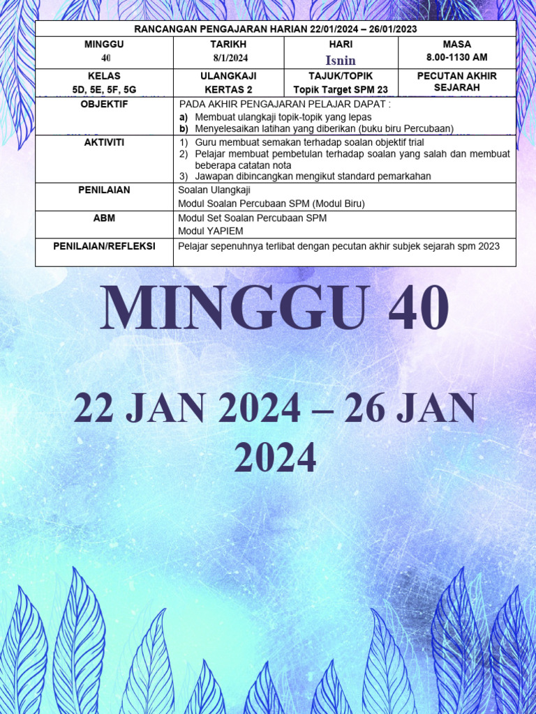 Divider Minggu 40 | PDF