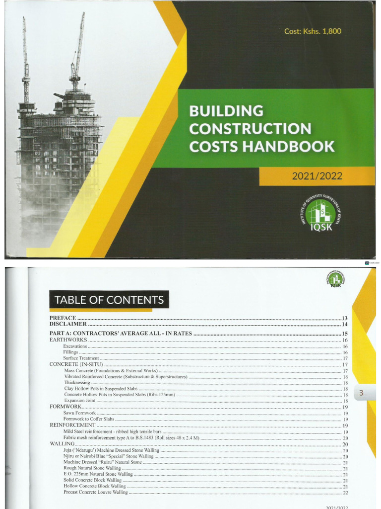 Iqsk Building Consruction Cost Handbook 2022 | PDF