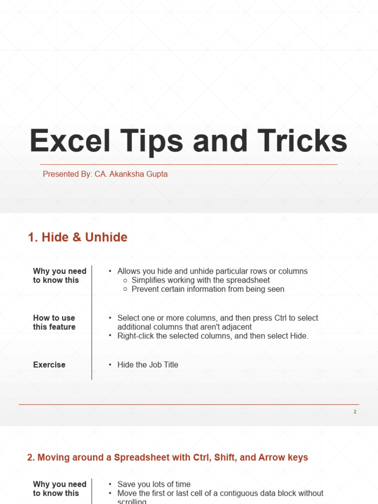 Excel Tips and Tricks-Final | PDF | Microsoft Excel | Net Present Value