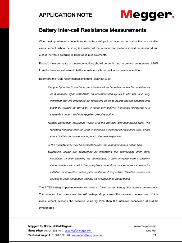 Measuring Inter-Cell Resistance | PDF | Electrical Resistance And ...