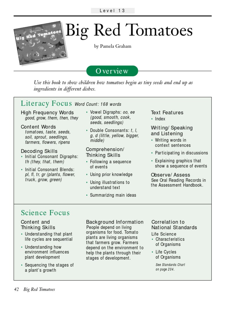 TG | PDF | Tomato | Reading Comprehension