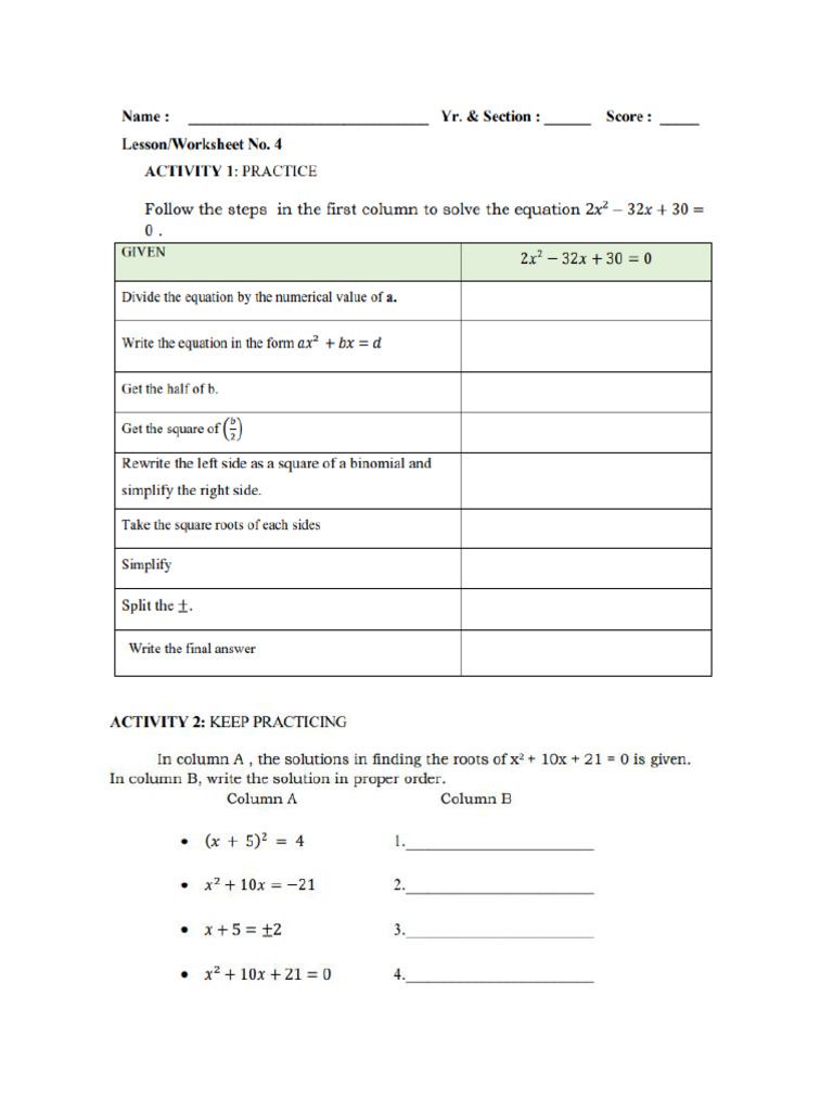 Worksheet 3 | PDF