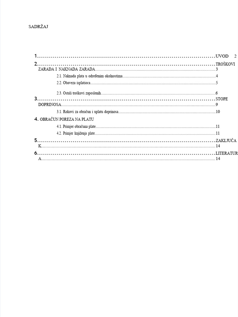Troškovi Zarada Seminarski | PDF