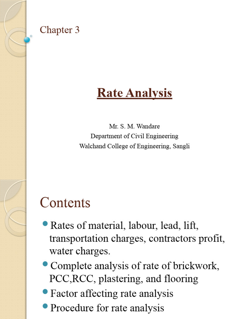 Rate Analysis | PDF | Business | Economies
