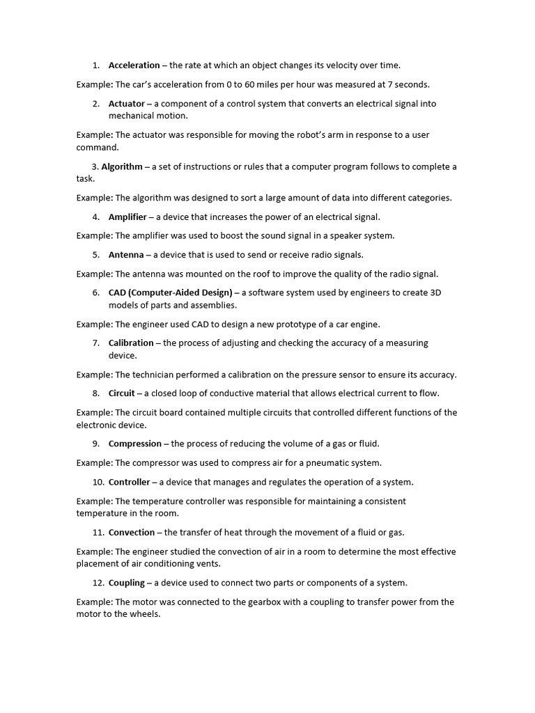 Technical English Glossary | PDF | Machines | Electric Motor