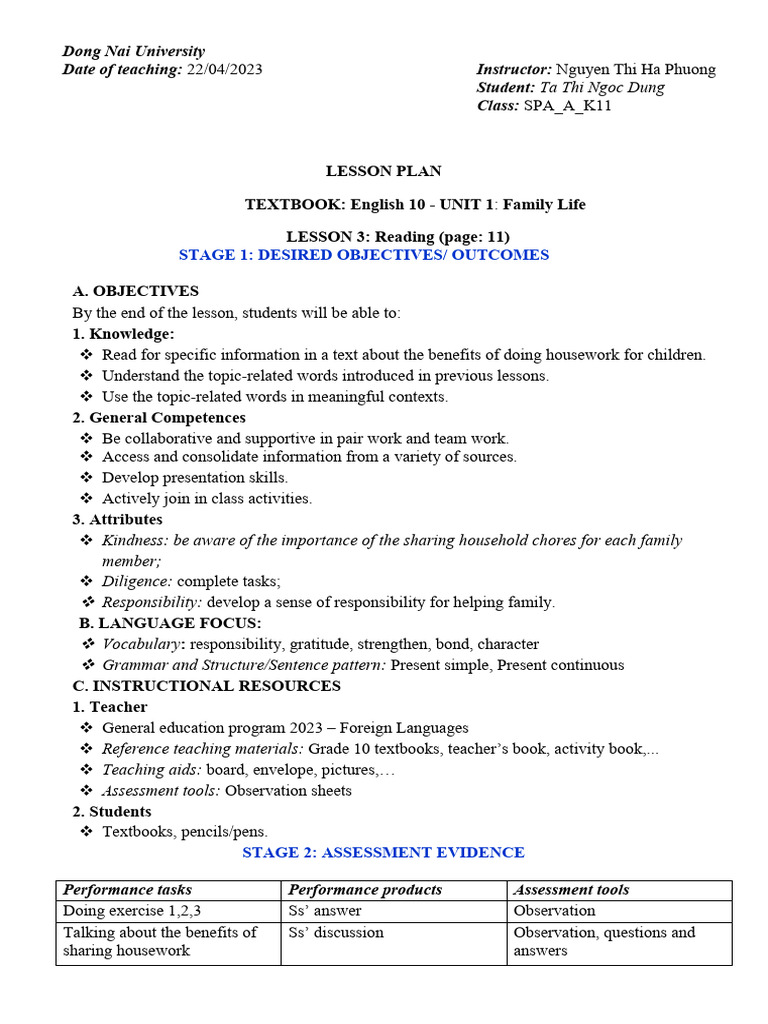 Final Lesson Plan | PDF | Lesson Plan | Teachers