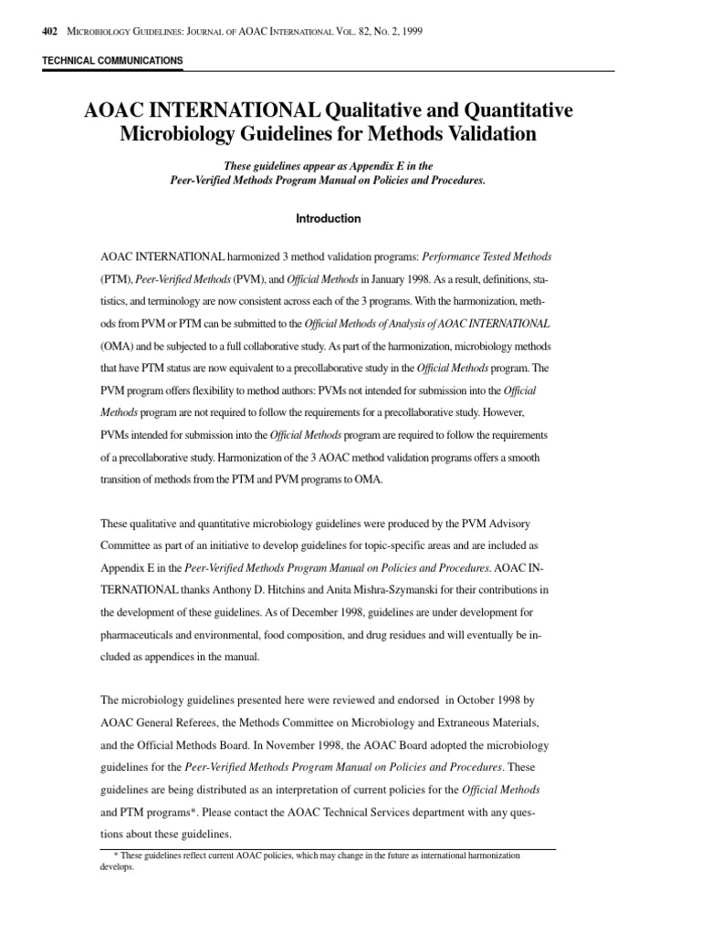 Microbiology Validation Guidelines | PDF | Sensitivity And Specificity | Colony Forming Unit