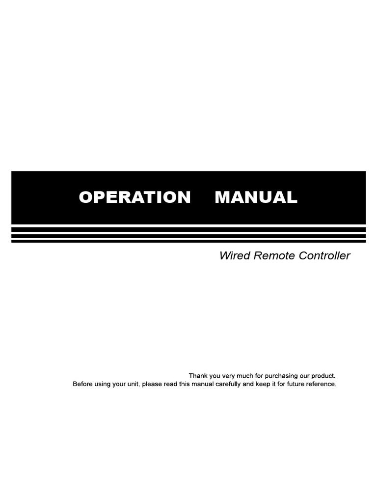 KJR-29B Wired Controller Manual | PDF | Computing | Computer Engineering